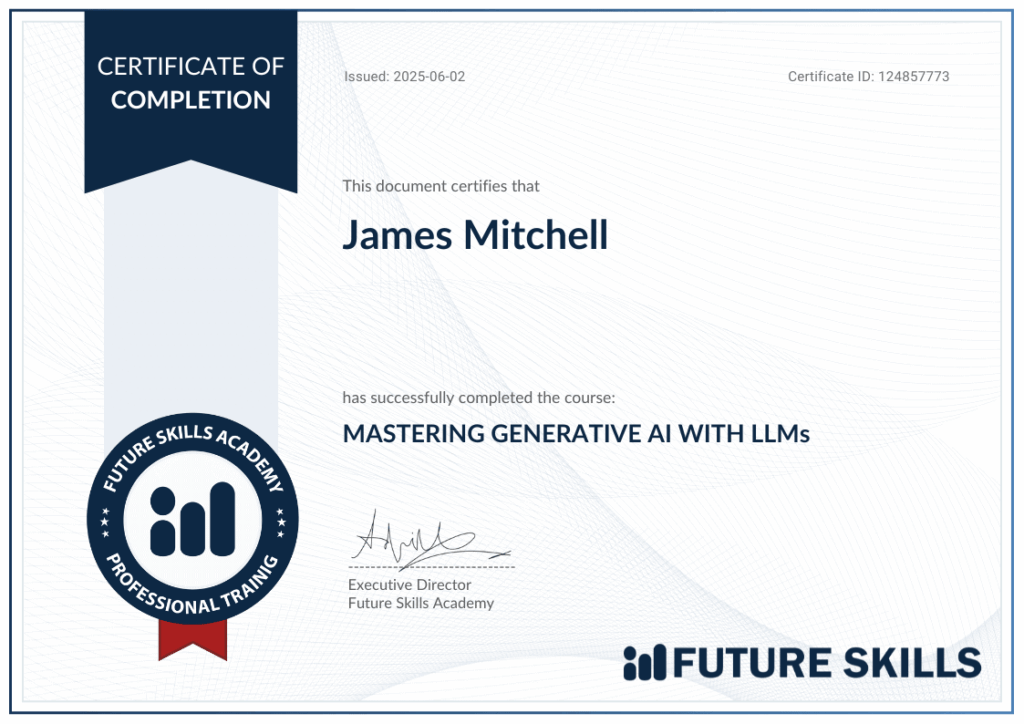 Mastering Generative AI with LLMs - Future Skills Academy